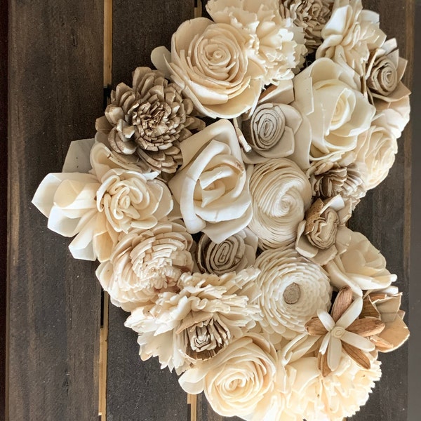 Large Rainbow Wood Flowers Heart Board. Sola Wood Flowers, Rainbow ...