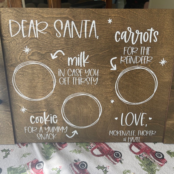 Custom Printed Santa Tray - Christmas Eve Milk & Cookies - Gift for ...