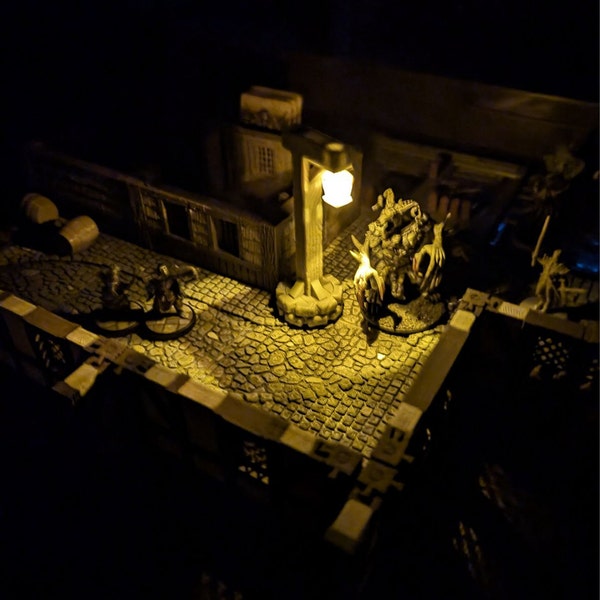 Wooden Lamp Post / Lantern Post on Stone Base for Dungeons and Dragons ...