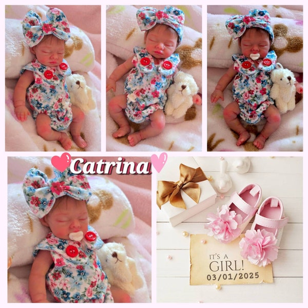 Mini Silicone Baby Doll 3 Inch Full Body Evie (8cm), Painted, Close ...