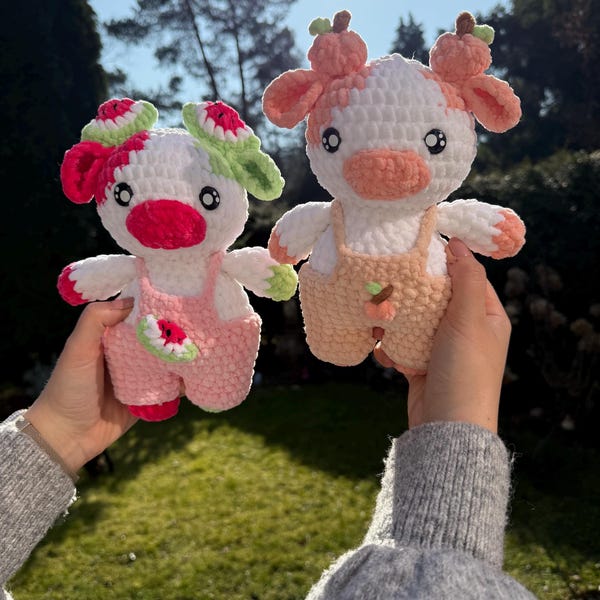 10-in-1 Fruit Cows Crochet Pattern Bundle (amigurumi Highland Cow ...