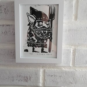 The Kitchen Goblin, Goblin Print, Kitchen Print, Weird Wall Art, Occult ...