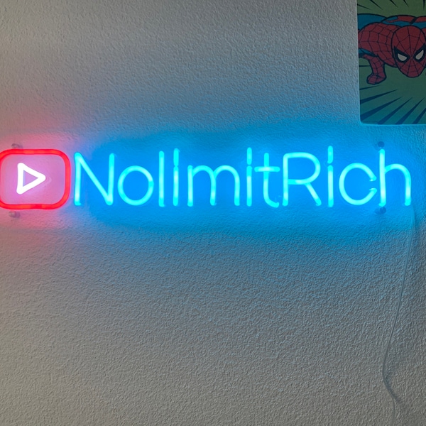 Custom Youtube Neon Sign Neon Youtuber Light Custom Youtuber Neon Sign ...