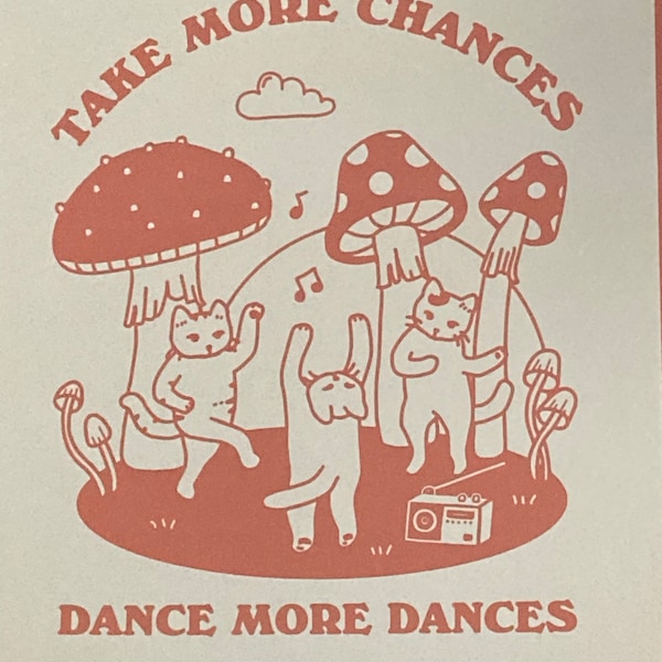 Retro Dancing Cats Wall Print, Vintage Cat Illustration, Trendy Posters ...