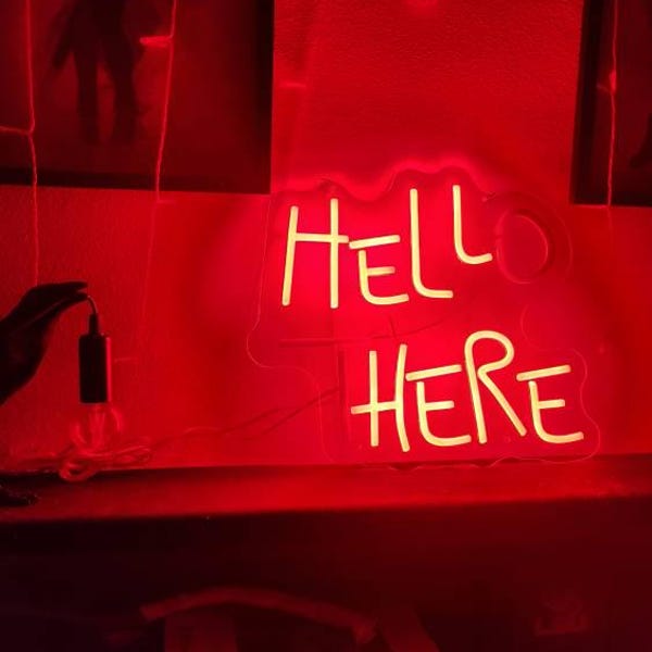 Hello There, Hell Here Neon Sign, Halloween Decor Lights, Horror Decor ...