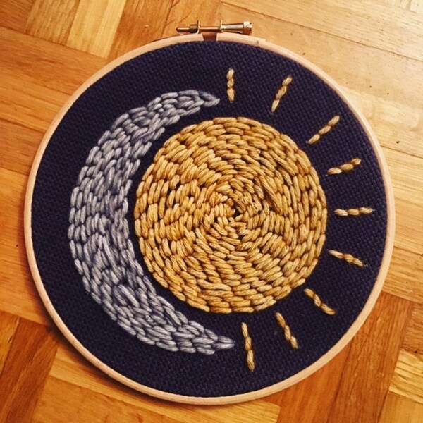 Beginner Punch Needle Kit (celestial Hoop, Sun and Moon, Eco-friendly ...