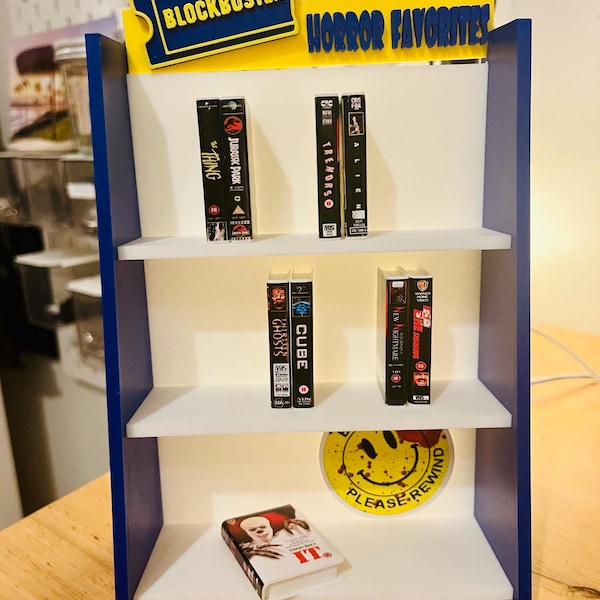 Miniature VHS Rental Shelf and Movies - 80s 90s Nostalgia - Mini Horror ...