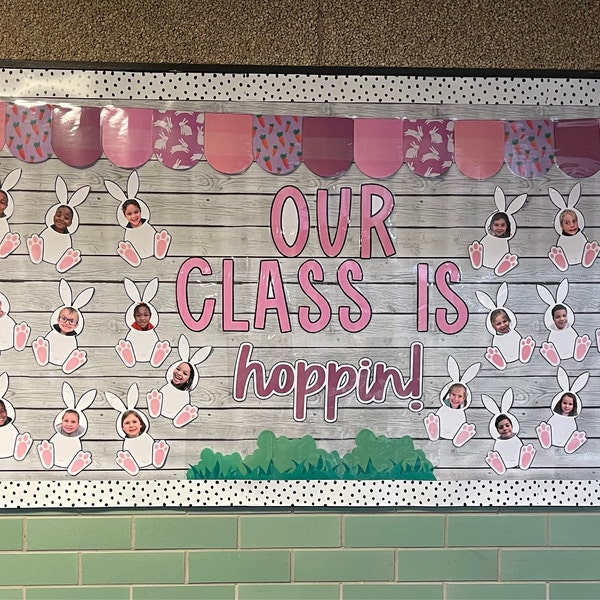 Easter Bulletin Board | Children’s Faces Bulletin Board | Bunny ...