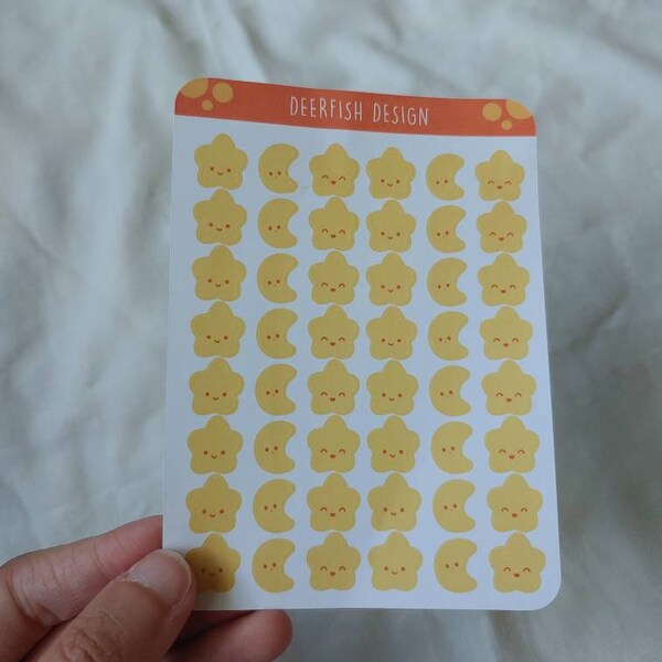 Waving Deerfish Cute Sticker - Waterproof Laminated Kawaii Glossy ...