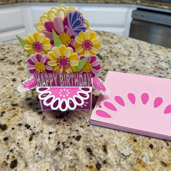 Sunshine Bouquet Card in A Box 3D SVG - Etsy