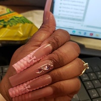 3D Pink Croc French Tip Press on Nailscross Charmspress on Nailslong ...