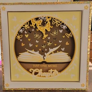 3D Book With Butterflies Shadow Box Floral Layered Paper Art - Etsy