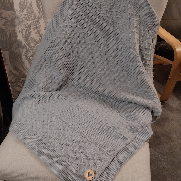 EASY Blanket Knitting Pattern Jasper Small/baby Blanket Large Sofa ...