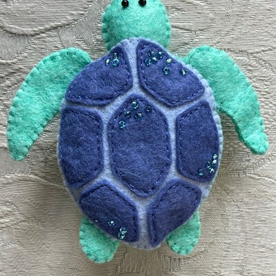 Felt Sea Turtle Sewing Pattern Felt Ornament Ocean Pattern - Etsy