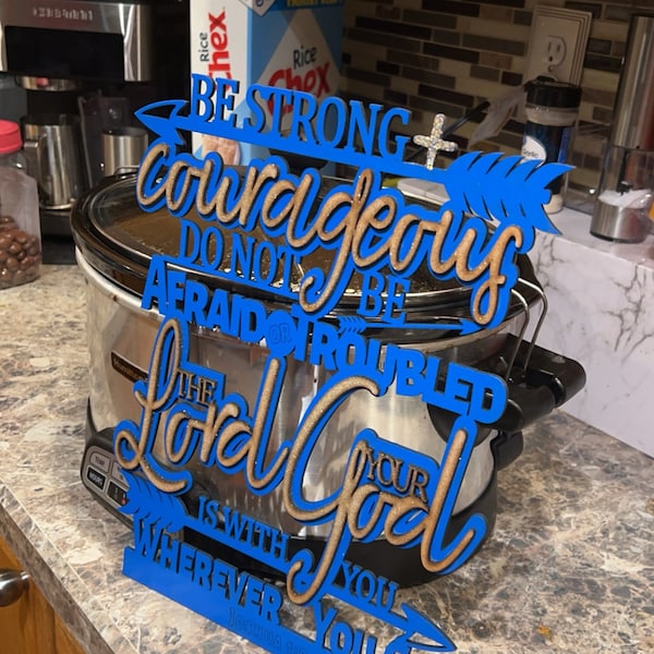 Layered Bible Verse Sign - Joshua 1:9 - Svg+pdf+eps+dxf Laser Cut Files ...