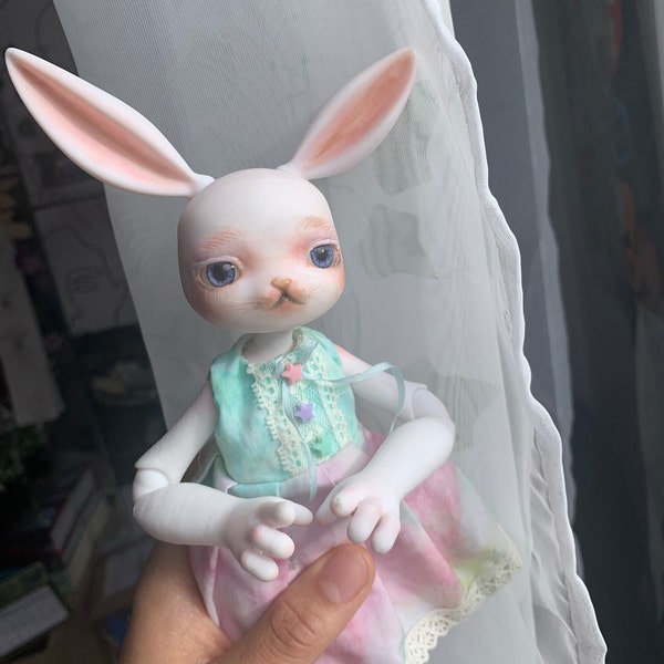 3D Printed PLA Plastic 30cm BJD, Furry Bunny Ball Jointed Doll, Pre ...