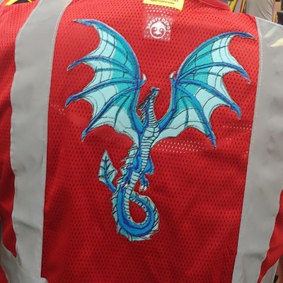 HUGE Flying Wyvern Dragon Ice Blue Iron on Patch - Etsy