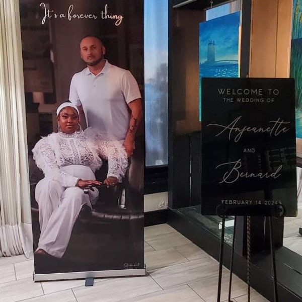 Custom Wedding Retractable Banner Stand INCLUDED With Full Color Print ...