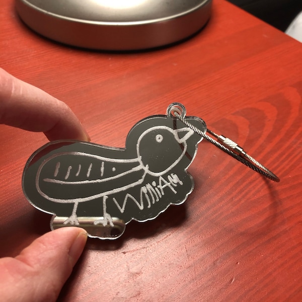 Custom Kids Drawing Keychain | Key Ring | Children Art - Etsy