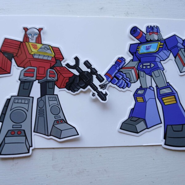 Blaster & Soundwave Vinyl Decal Set - 5.5" Transformers Cassette ...