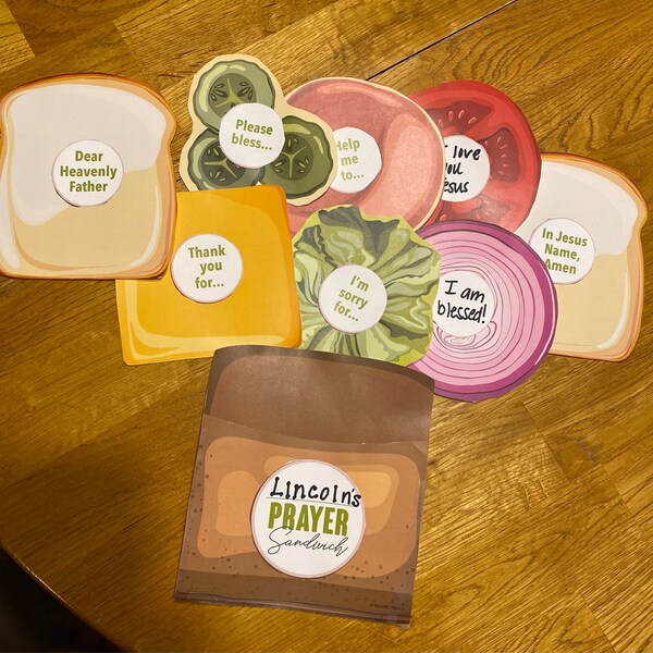 Prayer Sandwich Kids Activity Bible Lesson Activity for Homeschool ...