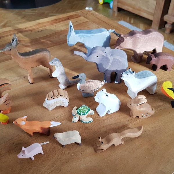 African Savanna Elephant and Rock Playset | Montessori Wooden Toy ...