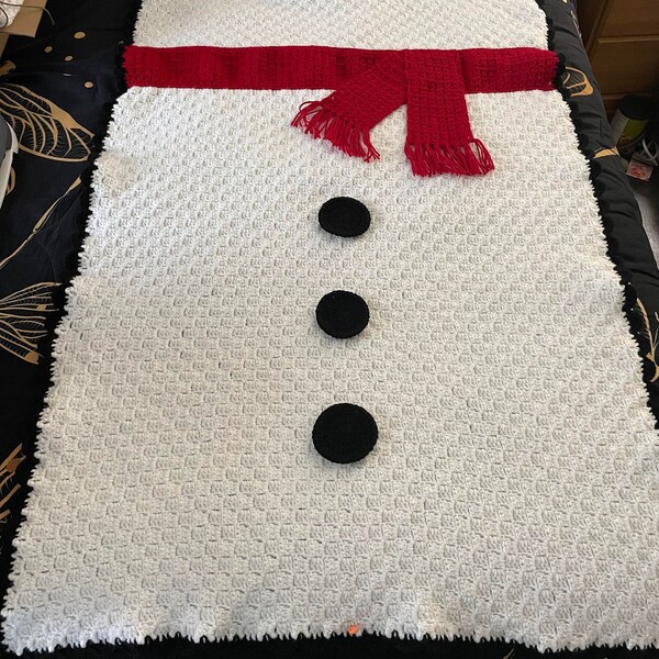 Snowman Inspired Christmas Crochet Blanket Pattern PDF Printable ...