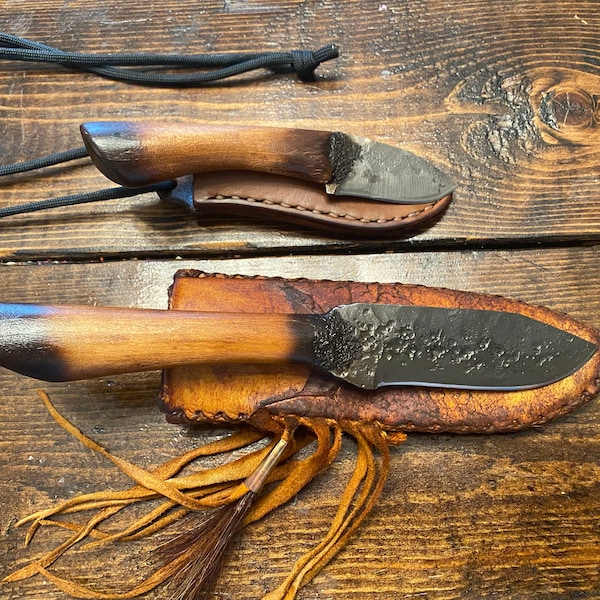 Handmade Knife, Mountain Man Frontier Sheath, Forged Knife, Bushcraft ...