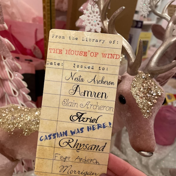 ACOTAR House of Wind Library Card Bookmark | A Court of Thorns and ...