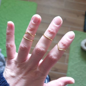 4 Gold Knuckle Ring Set, Above the Knuckle Rings, Stacking Midi Ring ...