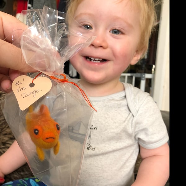 Needle Felted Goldfish Goldfish Figurine Goldfish in a Bag Realistic ...