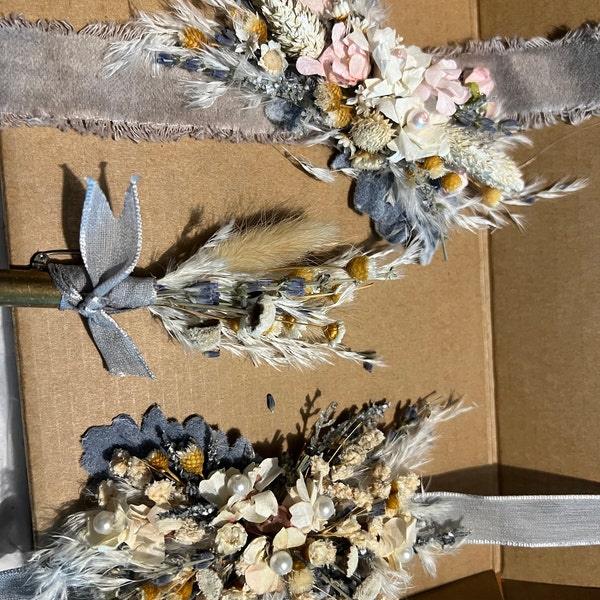 Rustic or Country Wedding Table Place Setting Kit, Wood, Lace Floral ...