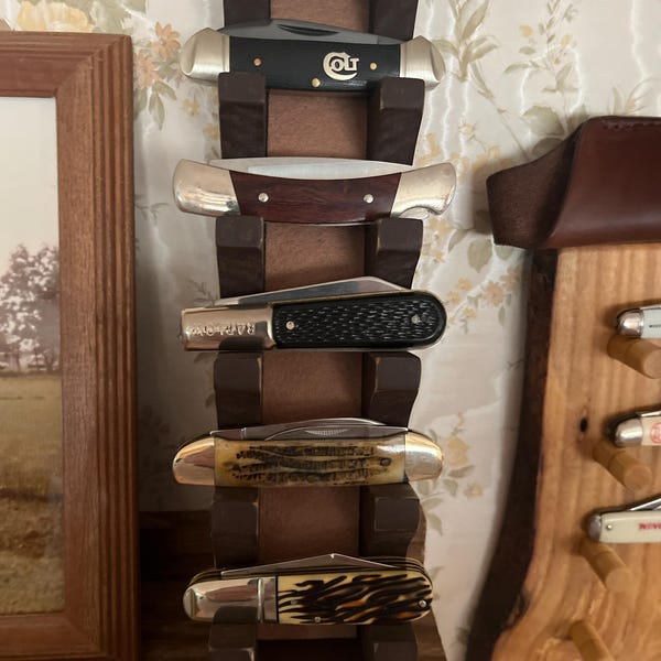 Custom Knife Display Stand Case Made From Solid Oak Wood. Knife Rack - Etsy