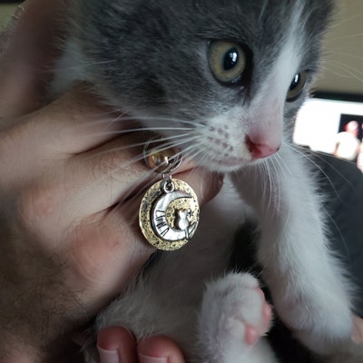 Handstamped, Personalized Cat Name Tag, Cat ID Tag, Comes With the ...