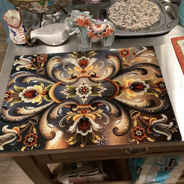 Rosemaling HEART Necklace Norwegian Scandinavian Design Jewelry Swedish ...