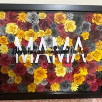 Dog Paw Flower Shadow Box | Dog Paper Flower Box | Customized Gift for ...