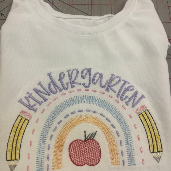 Kindergarten Rainbow Grade Machine Embroidery Applique Design 5 Sizes ...