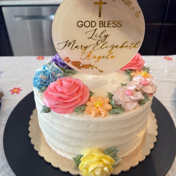 Birthday Cake Topper Acrylic Birthday Marbled Boho Chic 5 in Wide Gold ...