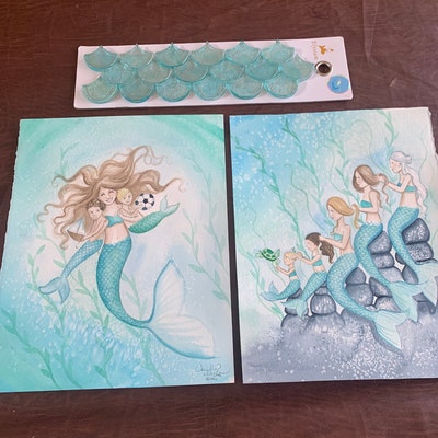Pirate Blank MERMAID Note Cards From Original Watercolors by - Etsy