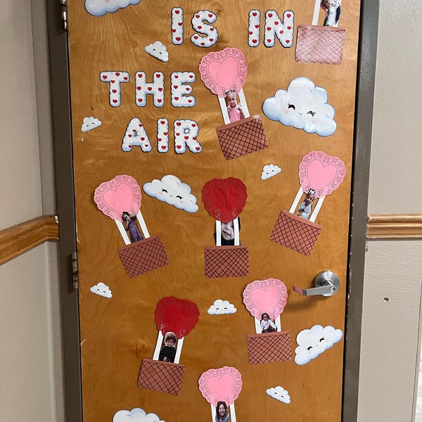 Valentine's Day Bulletin Board Letters Clouds Holiday Door Decorations ...