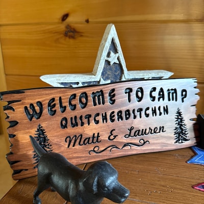 Outdoor Wood Sign Custom Camp Sign Personalized Camping Sign RV Decor ...