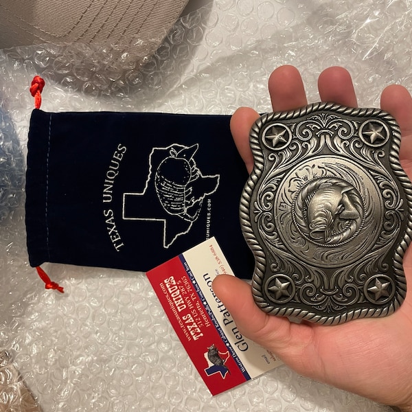 Western Style, Star Trophy Belt Buckle With Wide Mouth Bass Concho ...