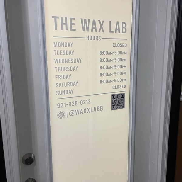 Store Hours Decal - Custom Hour Decal -hours With QR Code - Custom ...