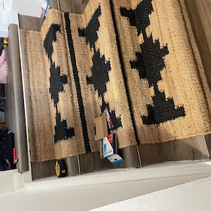 3x10 Ft Black Box Stairs Hemp Jute Runner Rug,boho Home Decor Hallway ...