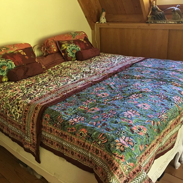 Velvet Patchwork Quilt/ Multi Color Quilt/ Luxury Quilt/boho Quilt ...