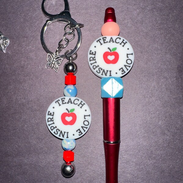 Red Cardinal Bird Pen Writing Pen Pen Back to School Silicone Beaded ...