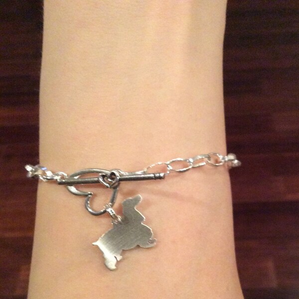 English Cocker Spaniel Chain Bracelet, Sterling Silver Personalize ...