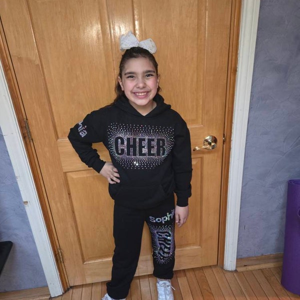 Personalized Rhinestone Cheer Suit/rhinestone Cheer Hoodie/rhinestone ...