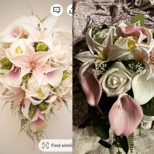 Real Touch Artificial Royal Blue White Ivory Calla Lilies Rose Tiger ...