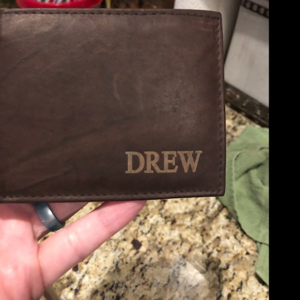 Custom Personalized Laser Engraved Genuine Leather Monogram Wallet - Etsy